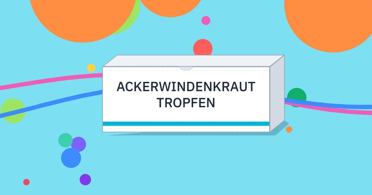 Symbolbild: Packung mit der Aufschrift ACKERWINDENKRAUT TROPFEN (PZN 14283674) – Verfügbarkeit und Bezug in Apotheken in Frankfurt am Main