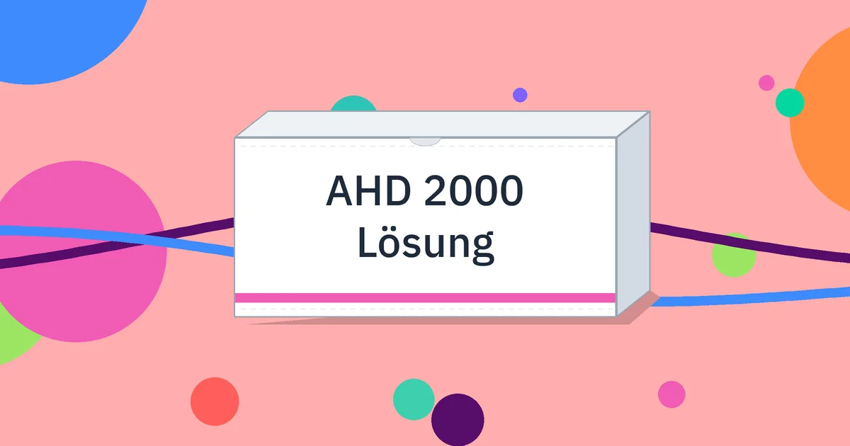 Symbolbild: Packung mit der Aufschrift AHD 2000 Lösung (PZN 03057236) – Verfügbarkeit und Bezug in Apotheken in Frankfurt am Main
