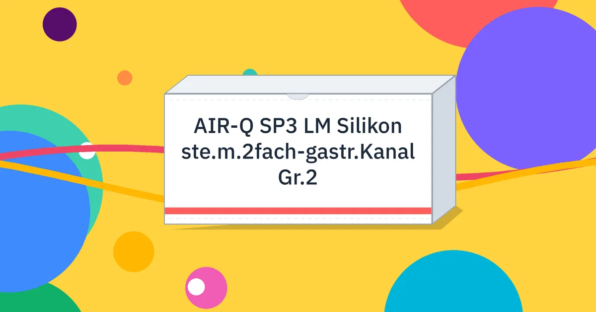 Symbolbild: Packung mit der Aufschrift AIR-Q SP3 LM Silikon ste.m.2fach-gastr.Kanal Gr.2 (PZN 19119034) – Verfügbarkeit und Bezug in Apotheken in Frankfurt am Main