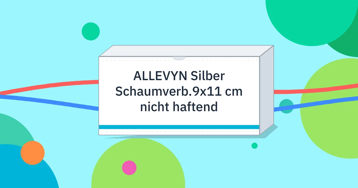 Symbolbild: Packung mit der Aufschrift ALLEVYN Silber Schaumverb.9x11 cm nicht haftend (PZN 11147232) – Verfügbarkeit und Bezug in Apotheken in Frankfurt am Main