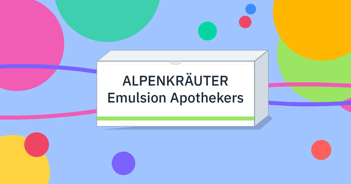 Symbolbild: Packung mit der Aufschrift ALPENKRÄUTER Emulsion Apothekers (PZN 20421005) – Verfügbarkeit und Bezug in Apotheken in Frankfurt am Main
