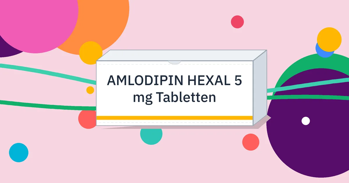 Symbolbild: Packung mit der Aufschrift AMLODIPIN HEXAL 5 mg Tabletten (PZN 07018606) – Verfügbarkeit und Bezug in Apotheken in Frankfurt am Main