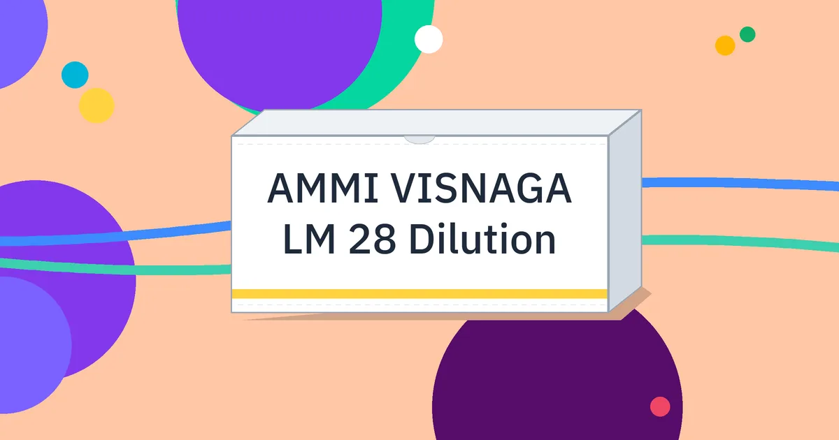 Symbolbild: Packung mit der Aufschrift AMMI VISNAGA LM 28 Dilution (PZN 12760383) – Verfügbarkeit und Bezug in Apotheken in Frankfurt am Main