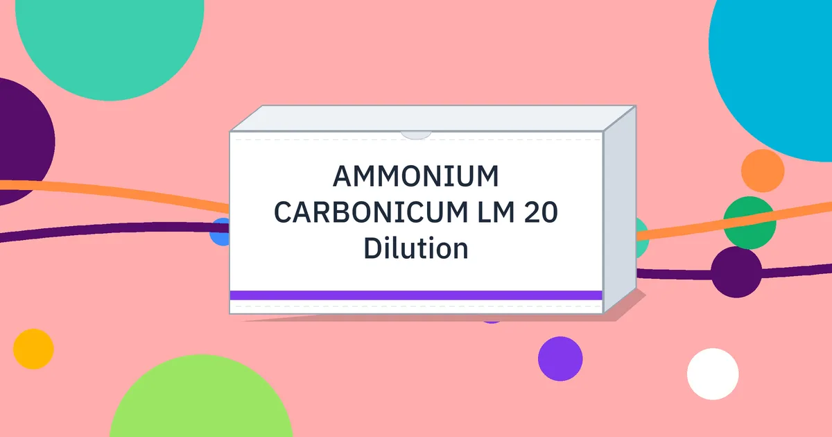 Symbolbild: Packung mit der Aufschrift AMMONIUM CARBONICUM LM 20 Dilution (PZN 12760710) – Verfügbarkeit und Bezug in Apotheken in Frankfurt am Main