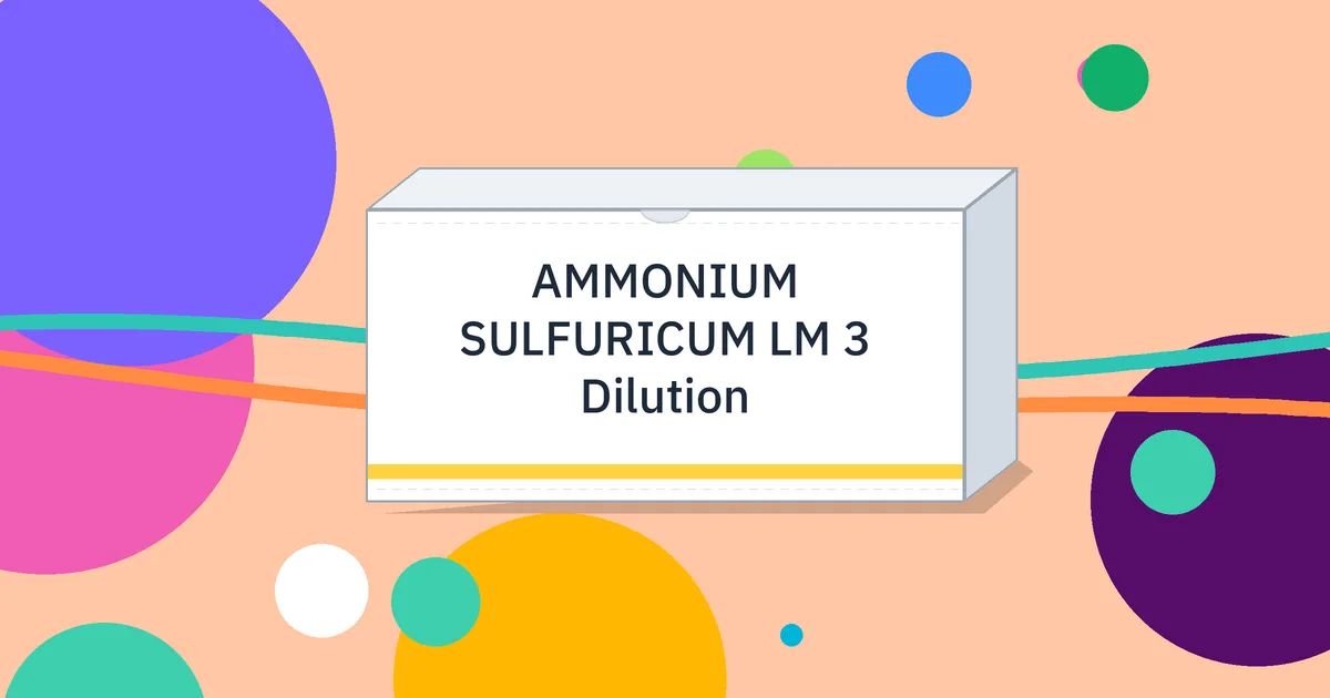 Symbolbild: Packung mit der Aufschrift AMMONIUM SULFURICUM LM 3 Dilution (PZN 13323087) – Verfügbarkeit und Bezug in Apotheken in Frankfurt am Main