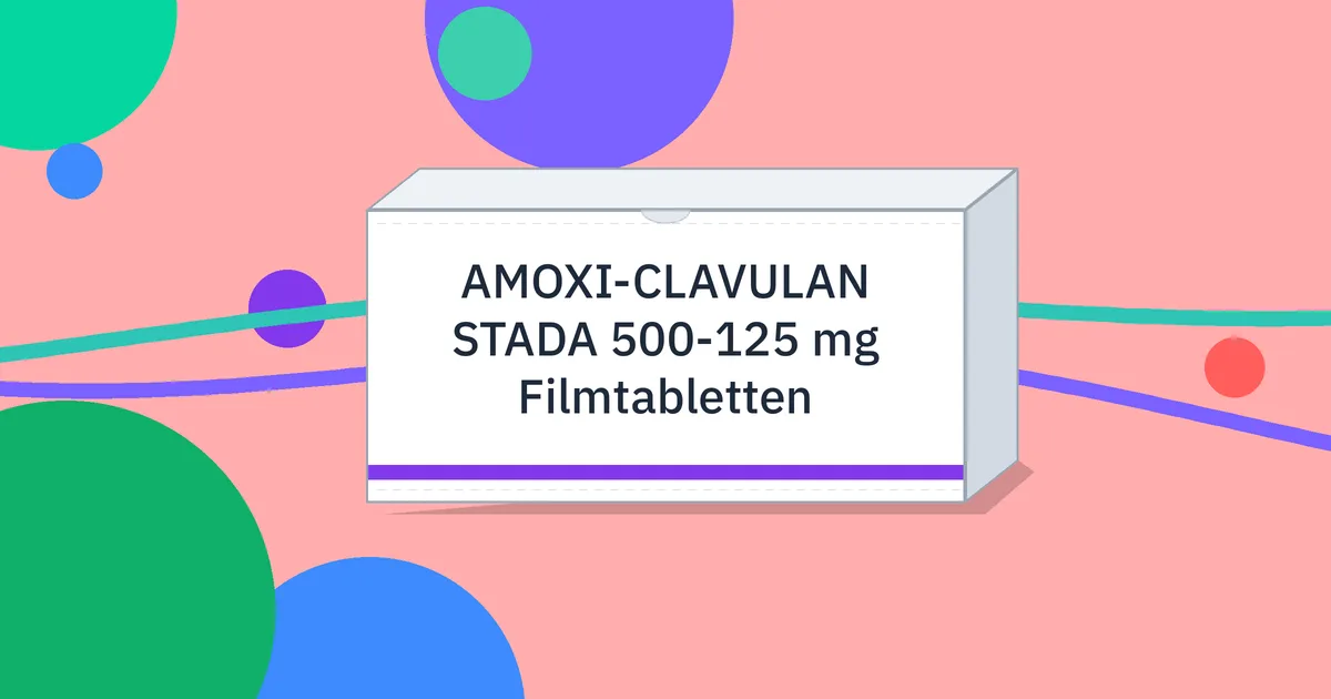 Symbolbild: Packung mit der Aufschrift AMOXI-CLAVULAN STADA 500-125 mg Filmtabletten (PZN 07580443) – Verfügbarkeit und Bezug in Apotheken in Frankfurt am Main