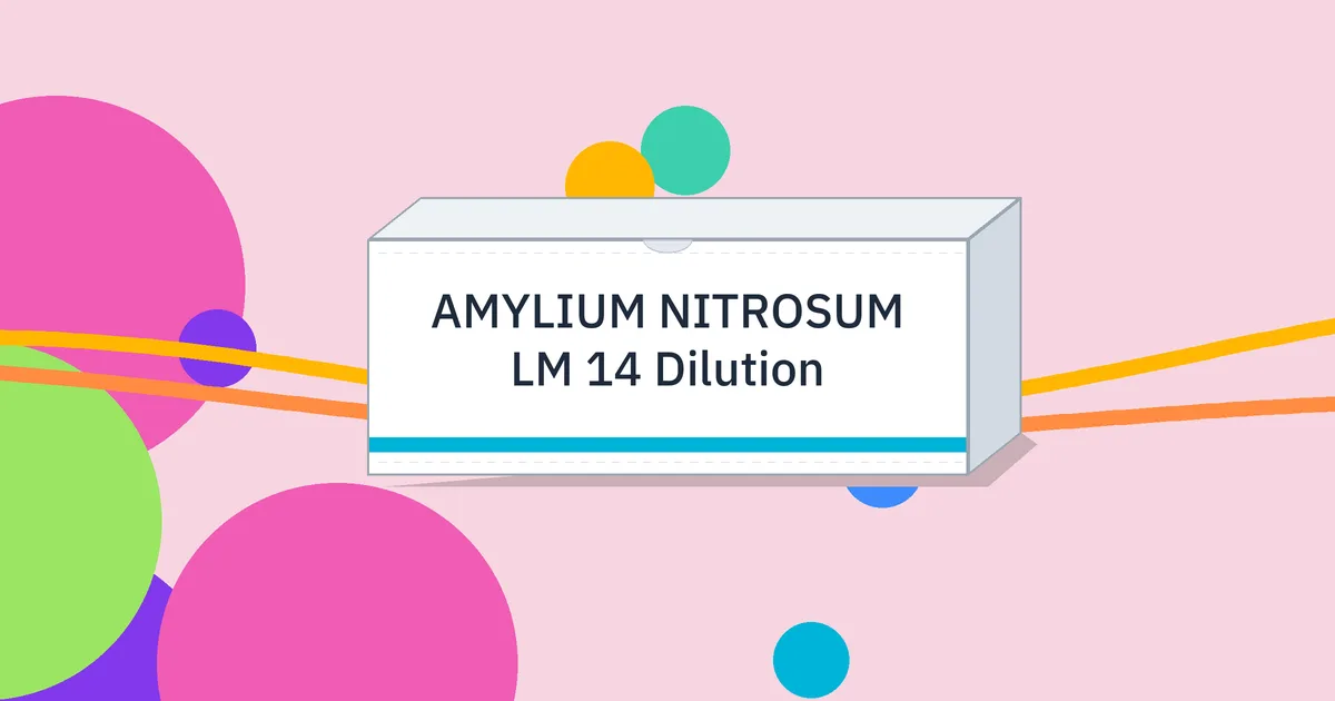 Symbolbild: Packung mit der Aufschrift AMYLIUM NITROSUM LM 14 Dilution (PZN 13326536) – Verfügbarkeit und Bezug in Apotheken in Frankfurt am Main
