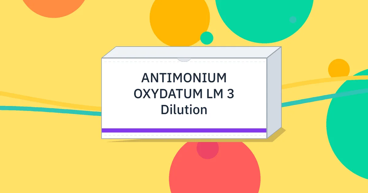 Symbolbild: Packung mit der Aufschrift ANTIMONIUM OXYDATUM LM 3 Dilution (PZN 13374104) – Verfügbarkeit und Bezug in Apotheken in Frankfurt am Main
