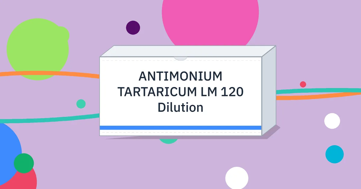 Symbolbild: Packung mit der Aufschrift ANTIMONIUM TARTARICUM LM 120 Dilution (PZN 12764955) – Verfügbarkeit und Bezug in Apotheken in Frankfurt am Main