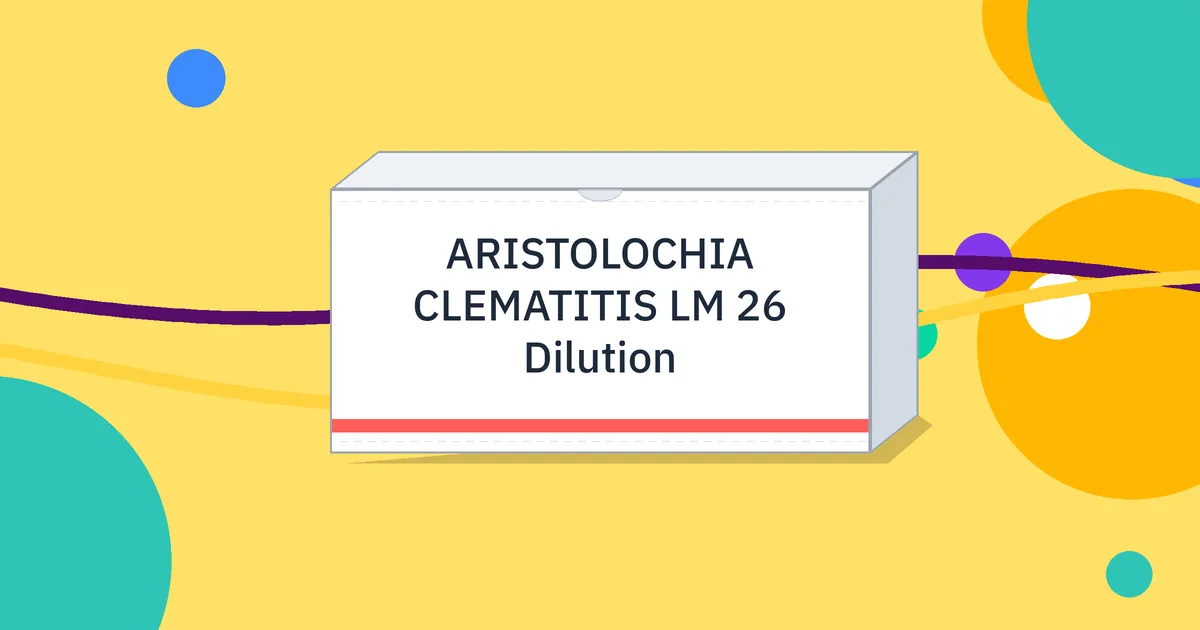 Symbolbild: Packung mit der Aufschrift ARISTOLOCHIA CLEMATITIS LM 26 Dilution (PZN 13391717) – Verfügbarkeit und Bezug in Apotheken in Frankfurt am Main