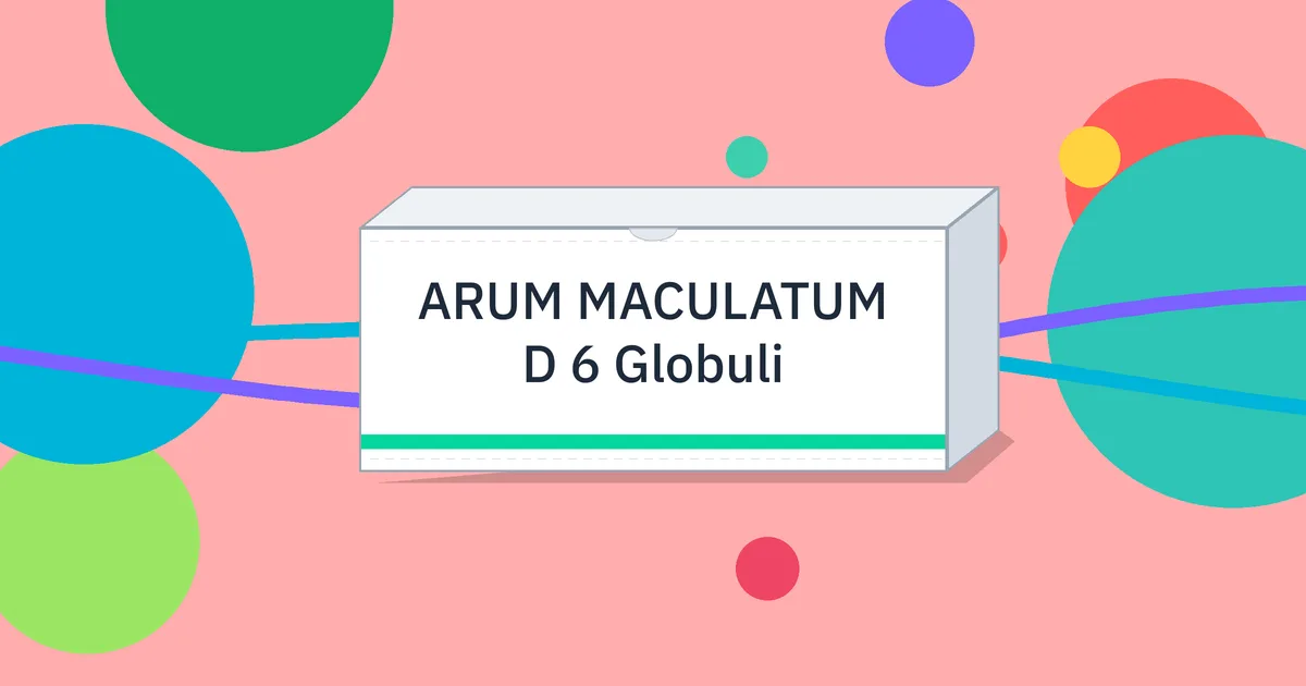 Symbolbild: Packung mit der Aufschrift ARUM MACULATUM D 6 Globuli (PZN 16689179) – Verfügbarkeit und Bezug in Apotheken in Frankfurt am Main