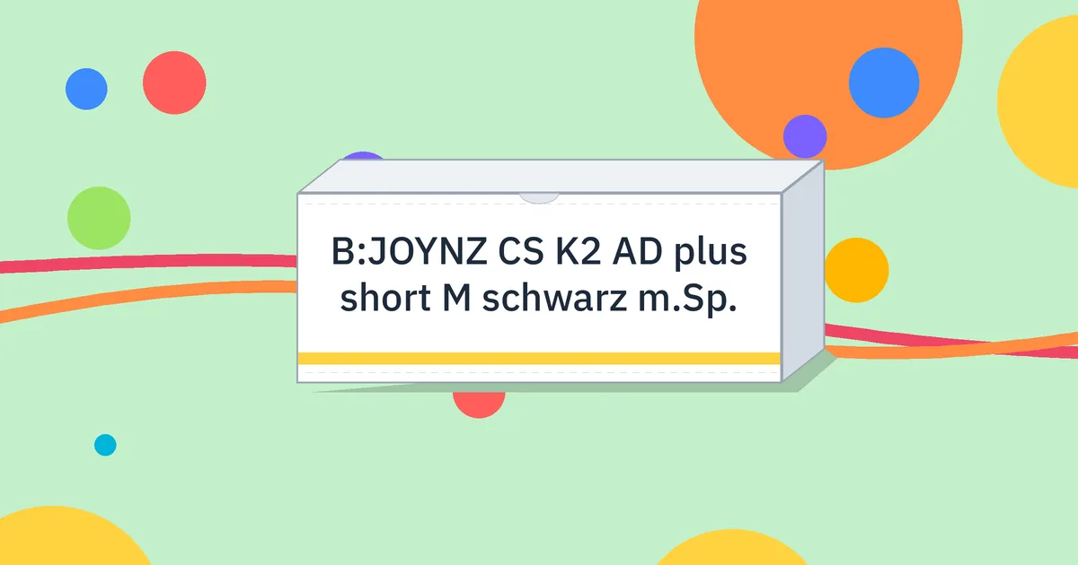 Symbolbild: Packung mit der Aufschrift B:JOYNZ CS K2 AD plus short M schwarz m.Sp. (PZN 20528482) – Verfügbarkeit und Bezug in Apotheken in Frankfurt am Main