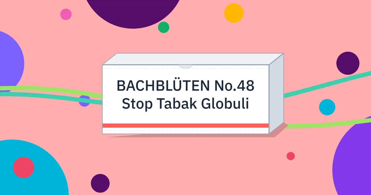 Symbolbild: Packung mit der Aufschrift BACHBLÜTEN No.48 Stop Tabak Globuli (PZN 18601384) – Verfügbarkeit und Bezug in Apotheken in Frankfurt am Main