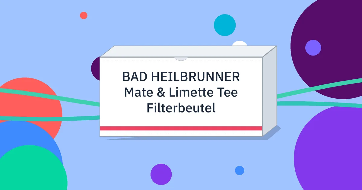 Symbolbild: Packung mit der Aufschrift BAD HEILBRUNNER Mate & Limette Tee Filterbeutel (PZN 17395528) – Verfügbarkeit und Bezug in Apotheken in Frankfurt am Main