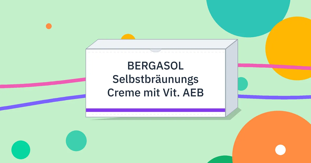 Symbolbild: Packung mit der Aufschrift BERGASOL Selbstbräunungs Creme mit Vit. AEB (PZN 01340778) – Verfügbarkeit und Bezug in Apotheken in Frankfurt am Main
