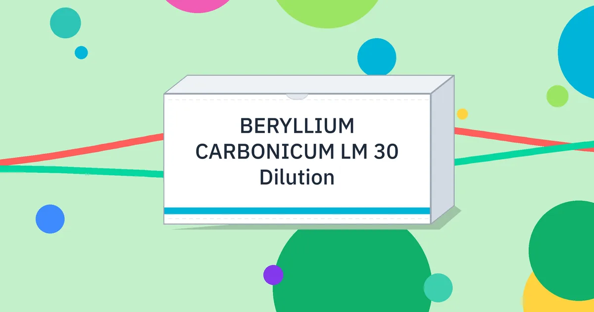 Symbolbild: Packung mit der Aufschrift BERYLLIUM CARBONICUM LM 30 Dilution (PZN 13384539) – Verfügbarkeit und Bezug in Apotheken in Frankfurt am Main