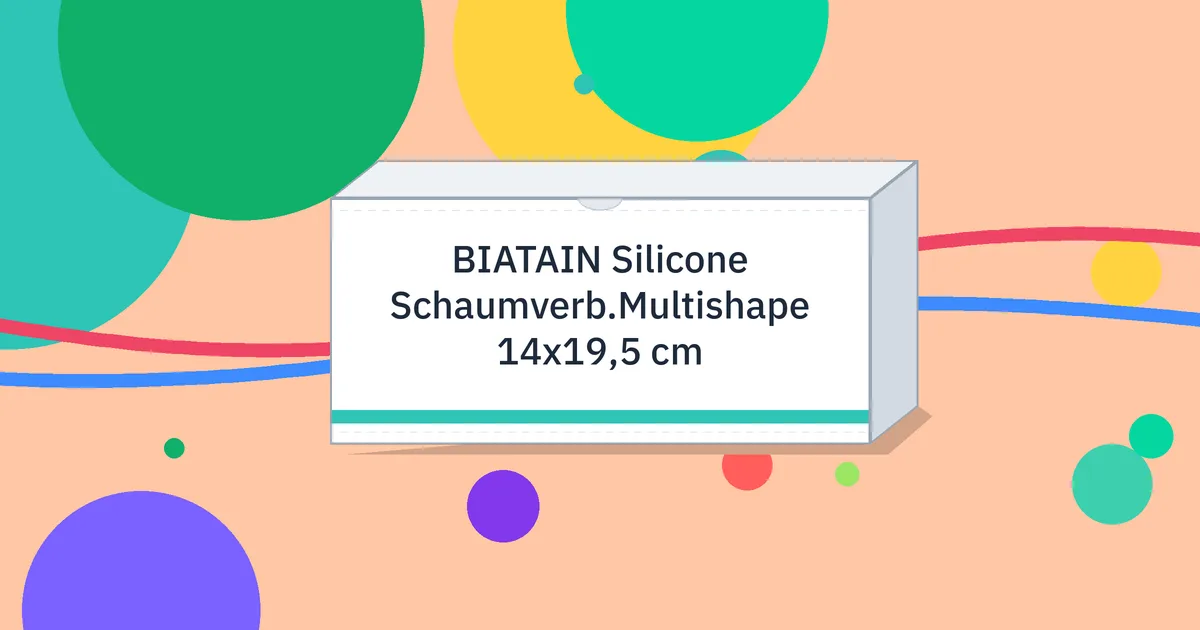 Symbolbild: Packung mit der Aufschrift BIATAIN Silicone Schaumverb.Multishape 14x19,5 cm (PZN 12382113) – Verfügbarkeit und Bezug in Apotheken in Frankfurt am Main