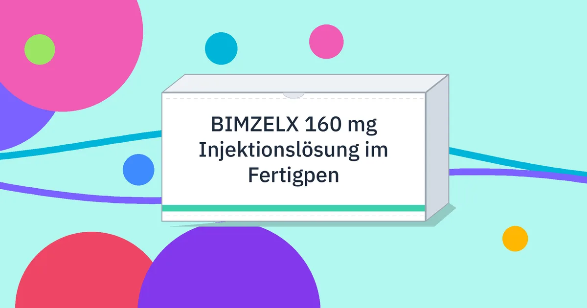 Symbolbild: Packung mit der Aufschrift BIMZELX 160 mg Injektionslösung im Fertigpen (PZN 18810314) – Verfügbarkeit und Bezug in Apotheken in Frankfurt am Main