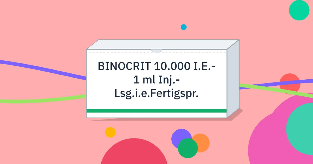 Symbolbild: Packung mit der Aufschrift BINOCRIT 10.000 I.E.-1 ml Inj.-Lsg.i.e.Fertigspr. (PZN 18497515) – Verfügbarkeit und Bezug in Apotheken in Frankfurt am Main