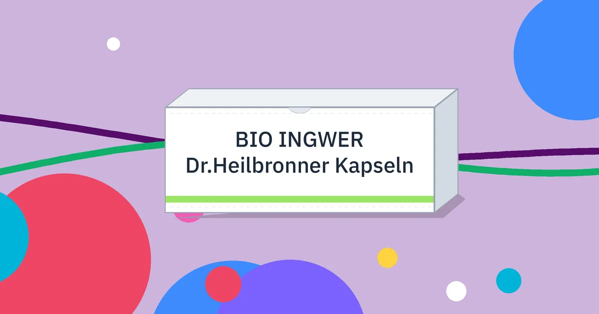 Symbolbild: Packung mit der Aufschrift BIO INGWER Dr.Heilbronner Kapseln (PZN 17880560) – Verfügbarkeit und Bezug in Apotheken in Frankfurt am Main