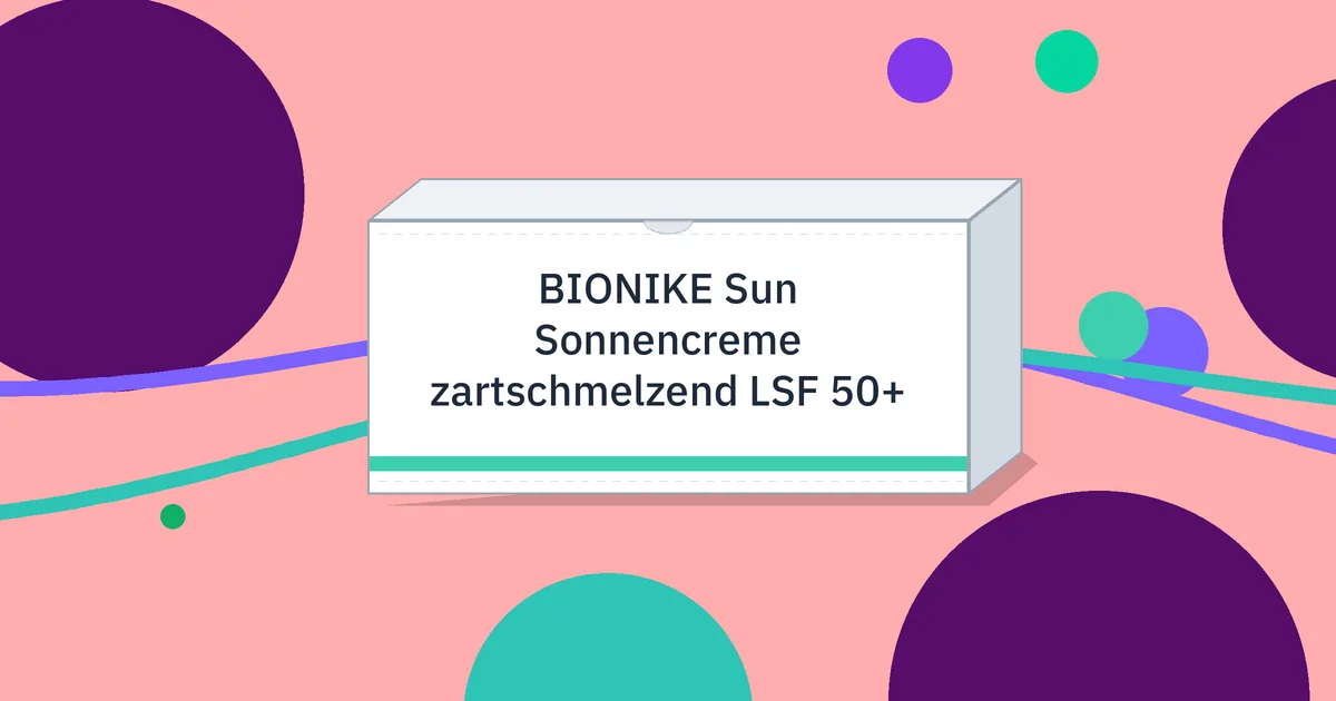 Symbolbild: Packung mit der Aufschrift BIONIKE Sun Sonnencreme zartschmelzend LSF 50+ (PZN 12649800) – Verfügbarkeit und Bezug in Apotheken in Frankfurt am Main