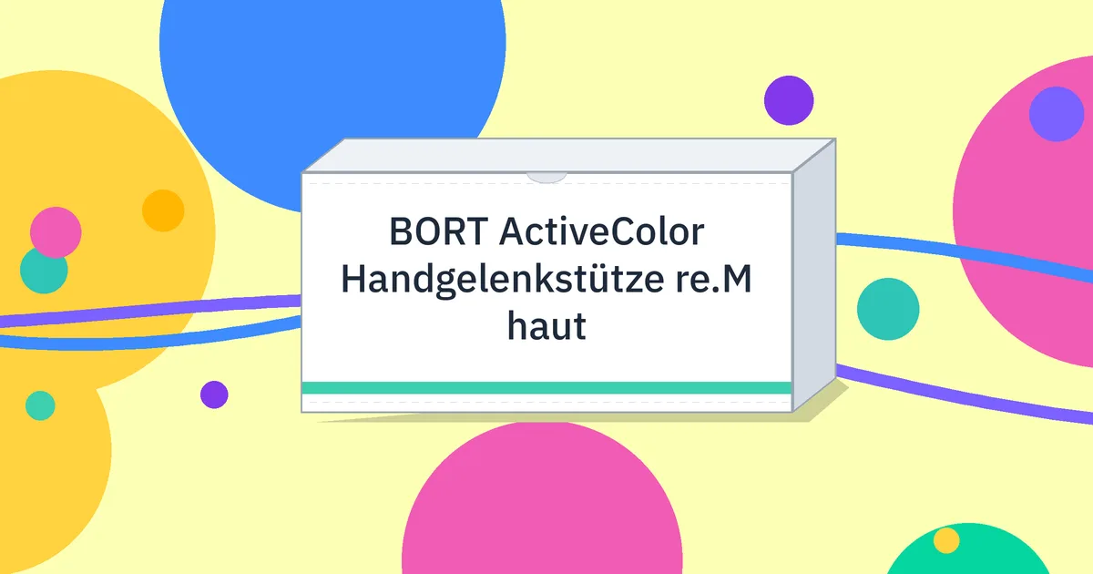 Symbolbild: Packung mit der Aufschrift BORT ActiveColor Handgelenkstütze re.M haut (PZN 13423914) – Verfügbarkeit und Bezug in Apotheken in Frankfurt am Main