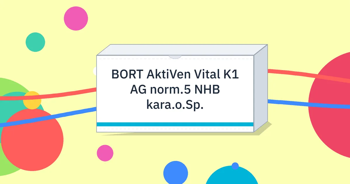 Symbolbild: Packung mit der Aufschrift BORT AktiVen Vital K1 AG norm.5 NHB kara.o.Sp. (PZN 13734850) – Verfügbarkeit und Bezug in Apotheken in Frankfurt am Main