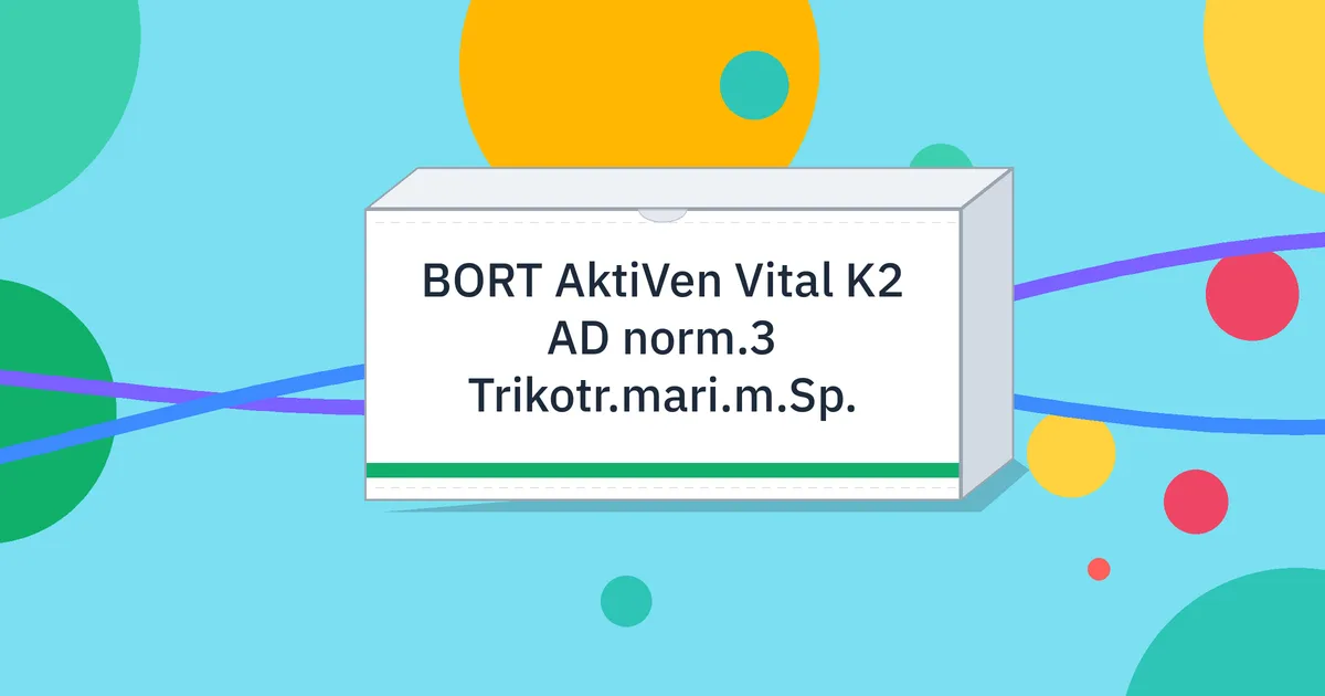Symbolbild: Packung mit der Aufschrift BORT AktiVen Vital K2 AD norm.3 Trikotr.mari.m.Sp. (PZN 13727821) – Verfügbarkeit und Bezug in Apotheken in Frankfurt am Main