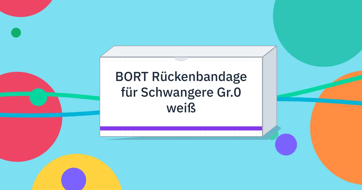 Symbolbild: Packung mit der Aufschrift BORT Rückenbandage für Schwangere Gr.0 weiß (PZN 10207558) – Verfügbarkeit und Bezug in Apotheken in Frankfurt am Main