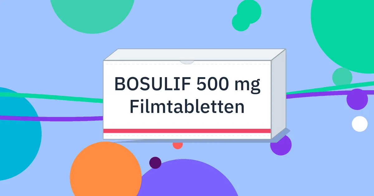 Symbolbild: Packung mit der Aufschrift BOSULIF 500 mg Filmtabletten (PZN 15402000) – Verfügbarkeit und Bezug in Apotheken in Frankfurt am Main