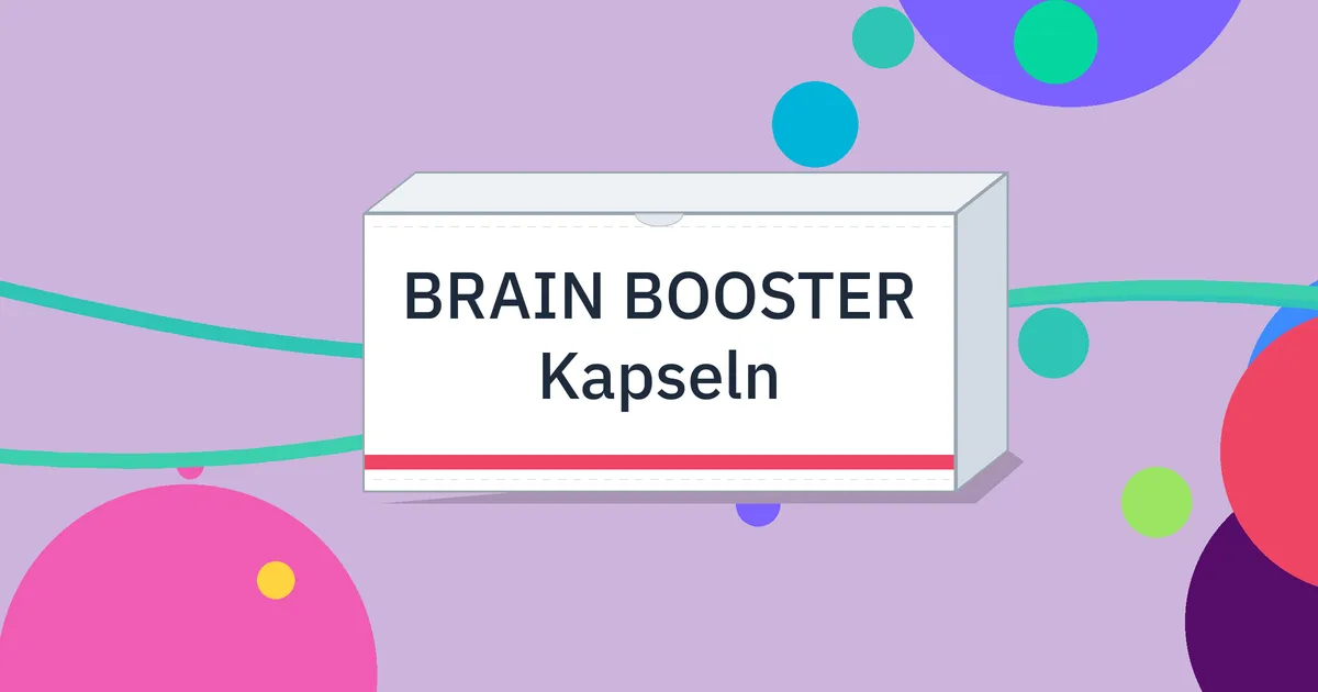 Symbolbild: Packung mit der Aufschrift BRAIN BOOSTER Kapseln (PZN 11298592) – Verfügbarkeit und Bezug in Apotheken in Frankfurt am Main