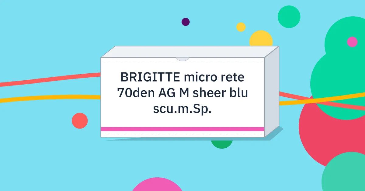 Symbolbild: Packung mit der Aufschrift BRIGITTE micro rete 70den AG M sheer blu scu.m.Sp. (PZN 16183043) – Verfügbarkeit und Bezug in Apotheken in Frankfurt am Main