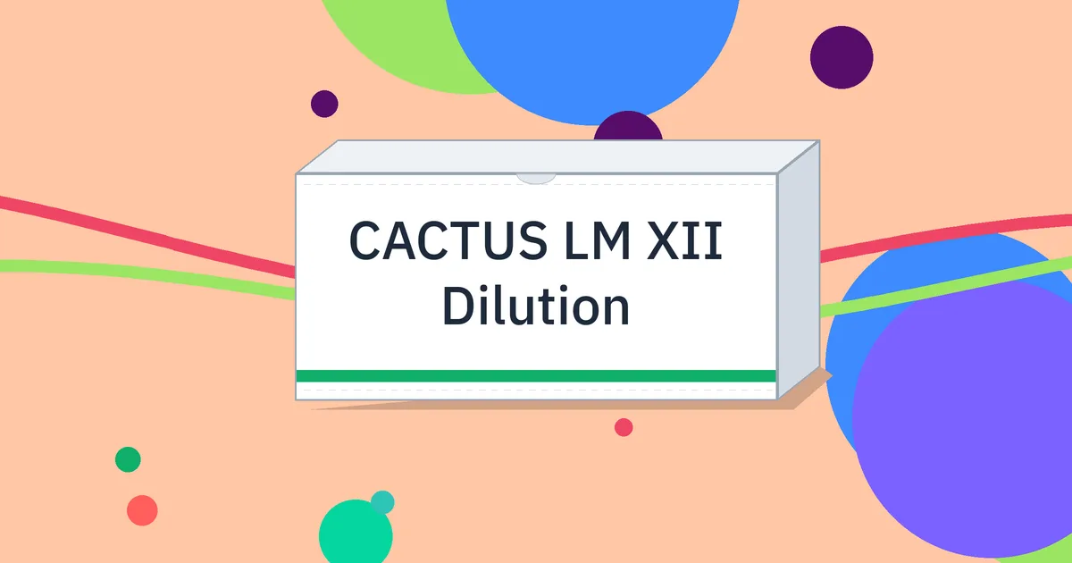 Symbolbild: Packung mit der Aufschrift CACTUS LM XII Dilution (PZN 04492595) – Verfügbarkeit und Bezug in Apotheken in Frankfurt am Main