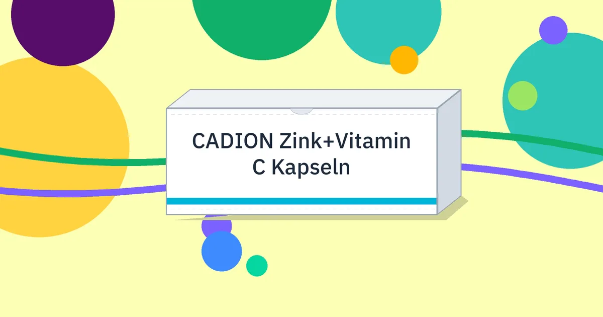 Symbolbild: Packung mit der Aufschrift CADION Zink+Vitamin C Kapseln (PZN 02241682) – Verfügbarkeit und Bezug in Apotheken in Frankfurt am Main