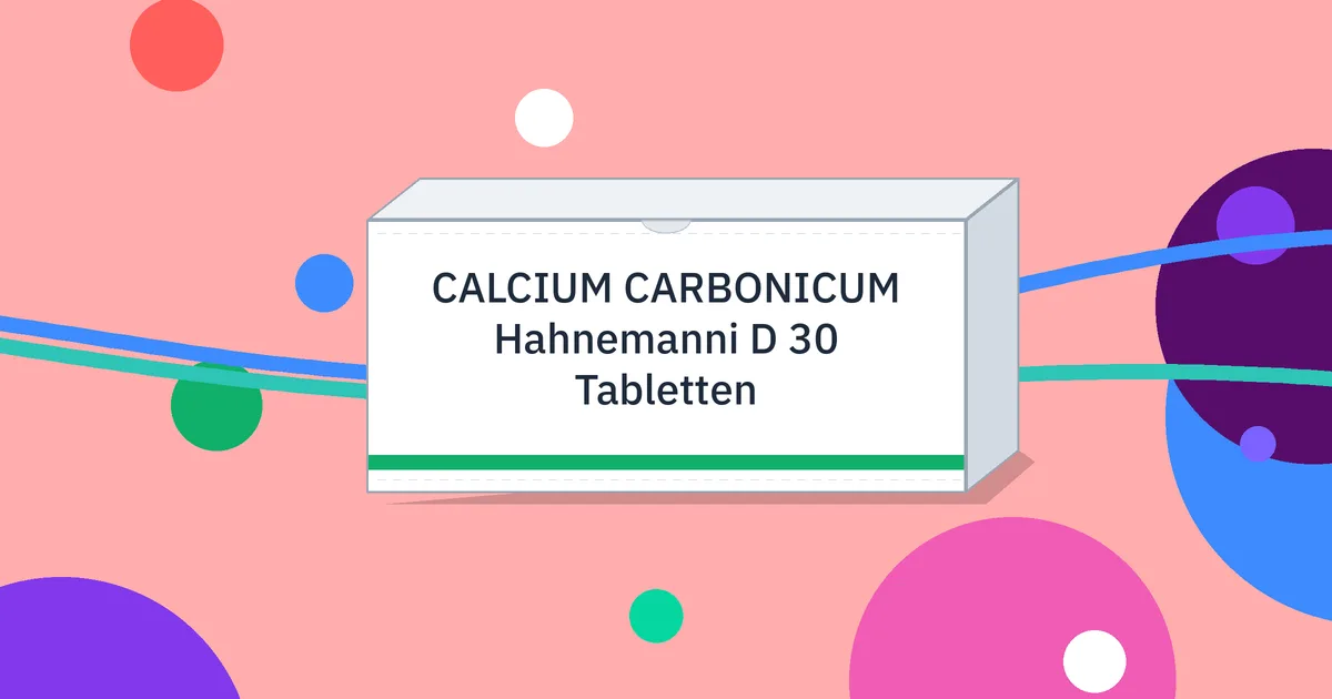 Symbolbild: Packung mit der Aufschrift CALCIUM CARBONICUM Hahnemanni D 30 Tabletten (PZN 02815574) – Verfügbarkeit und Bezug in Apotheken in Frankfurt am Main