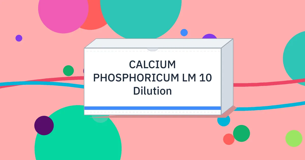 Symbolbild: Packung mit der Aufschrift CALCIUM PHOSPHORICUM LM 10 Dilution (PZN 12805217) – Verfügbarkeit und Bezug in Apotheken in Frankfurt am Main