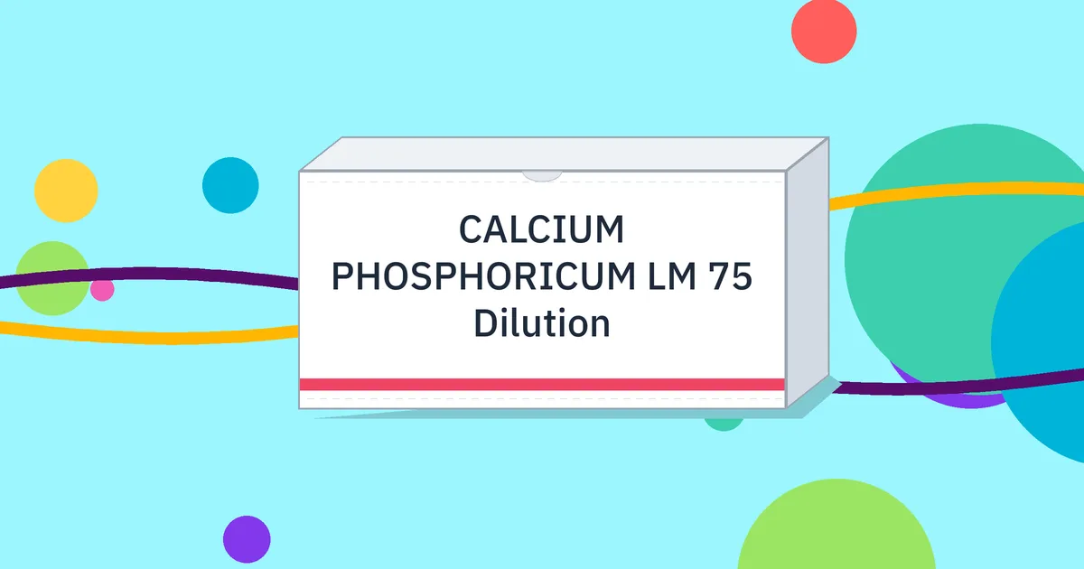 Symbolbild: Packung mit der Aufschrift CALCIUM PHOSPHORICUM LM 75 Dilution (PZN 12805453) – Verfügbarkeit und Bezug in Apotheken in Frankfurt am Main