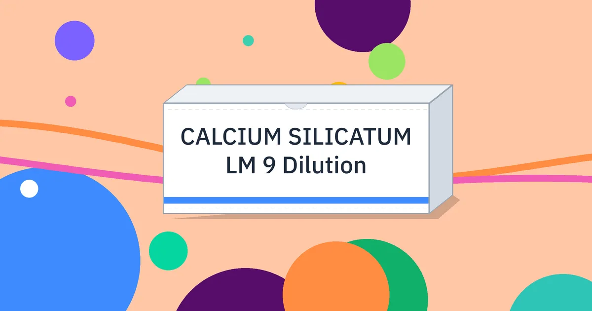 Symbolbild: Packung mit der Aufschrift CALCIUM SILICATUM LM 9 Dilution (PZN 12805588) – Verfügbarkeit und Bezug in Apotheken in Frankfurt am Main
