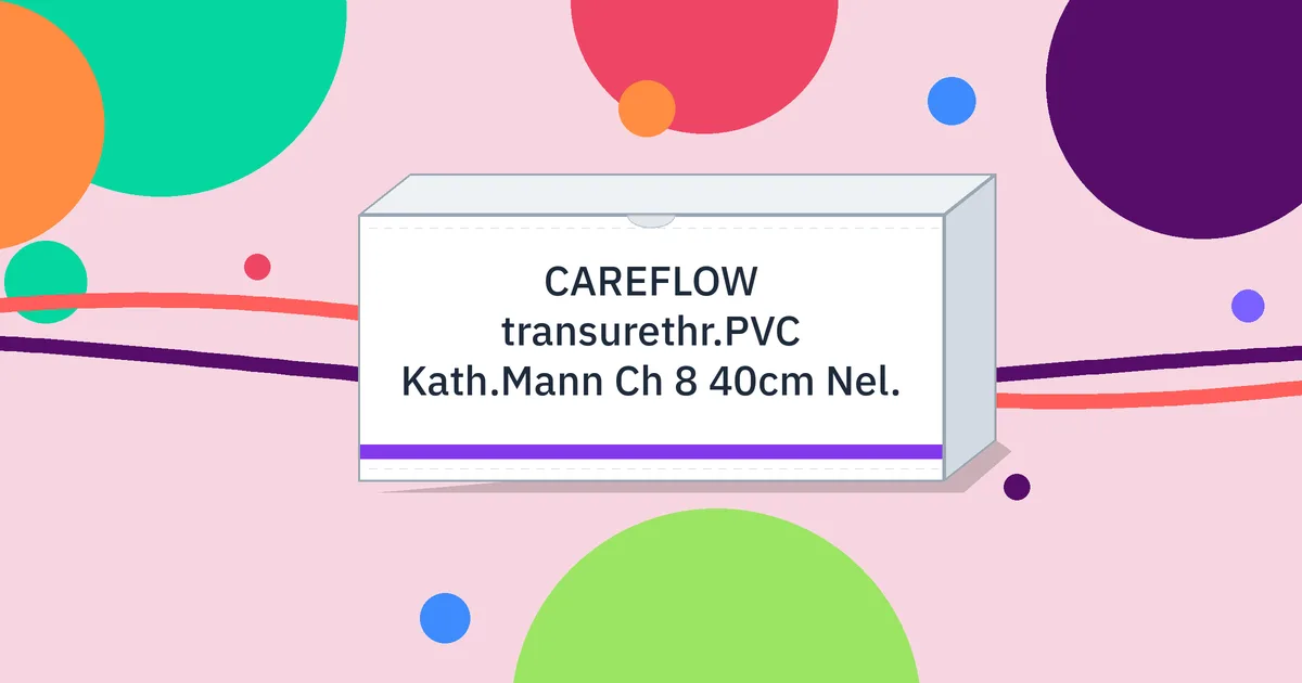 Symbolbild: Packung mit der Aufschrift CAREFLOW transurethr.PVC Kath.Mann Ch 8 40cm Nel. (PZN 18321041) – Verfügbarkeit und Bezug in Apotheken in Frankfurt am Main
