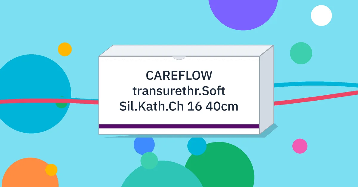 Symbolbild: Packung mit der Aufschrift CAREFLOW transurethr.Soft Sil.Kath.Ch 16 40cm (PZN 17883268) – Verfügbarkeit und Bezug in Apotheken in Frankfurt am Main