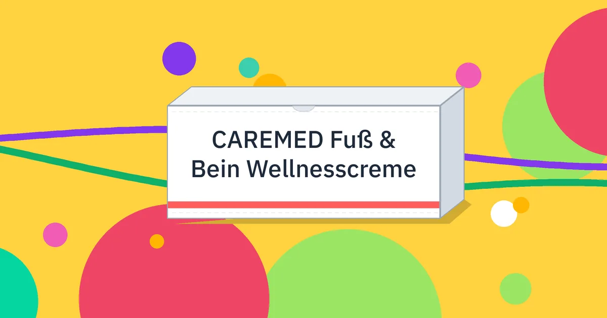 Symbolbild: Packung mit der Aufschrift CAREMED Fuß & Bein Wellnesscreme (PZN 11027723) – Verfügbarkeit und Bezug in Apotheken in Frankfurt am Main