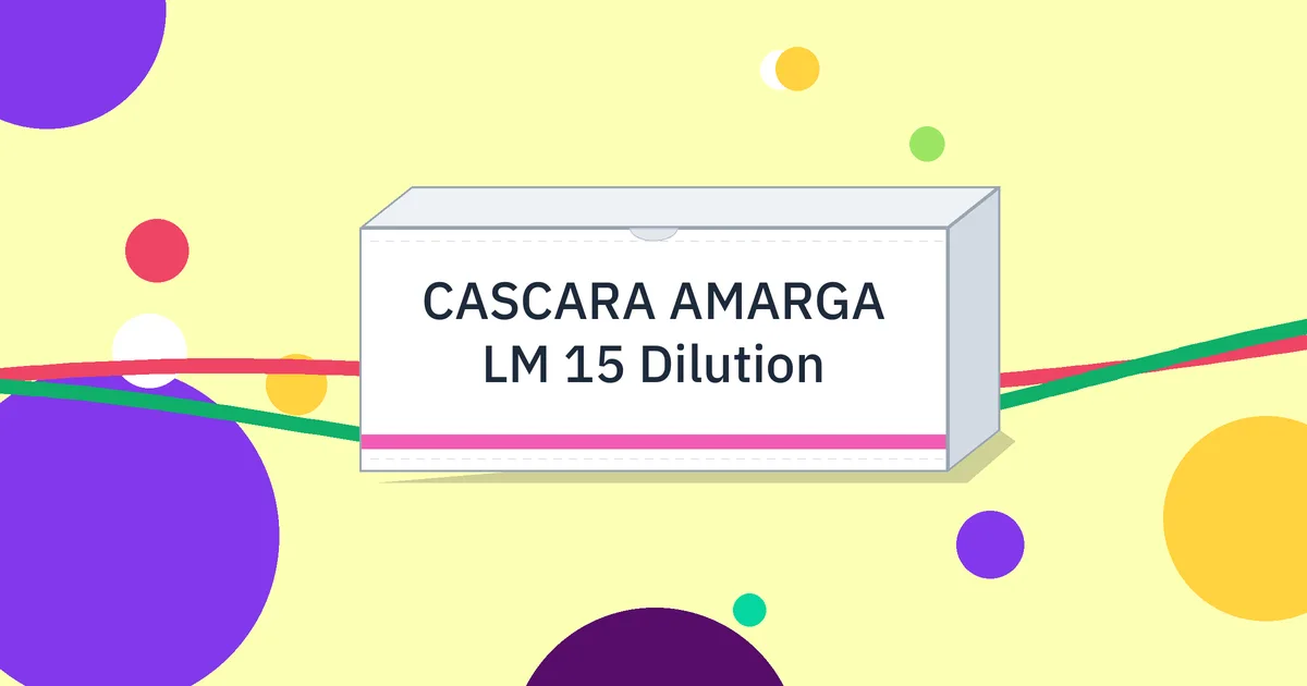 Symbolbild: Packung mit der Aufschrift CASCARA AMARGA LM 15 Dilution (PZN 13432474) – Verfügbarkeit und Bezug in Apotheken in Frankfurt am Main