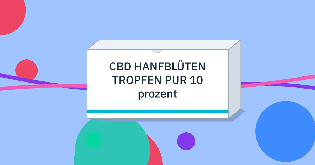 Symbolbild: Packung mit der Aufschrift CBD HANFBLÜTEN TROPFEN PUR 10 prozent (PZN 15436068) – Verfügbarkeit und Bezug in Apotheken in Frankfurt am Main
