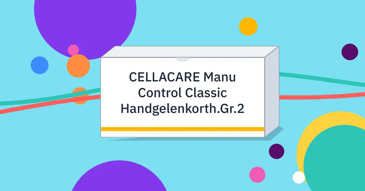 Symbolbild: Packung mit der Aufschrift CELLACARE Manu Control Classic Handgelenkorth.Gr.2 (PZN 13351712) – Verfügbarkeit und Bezug in Apotheken in Frankfurt am Main