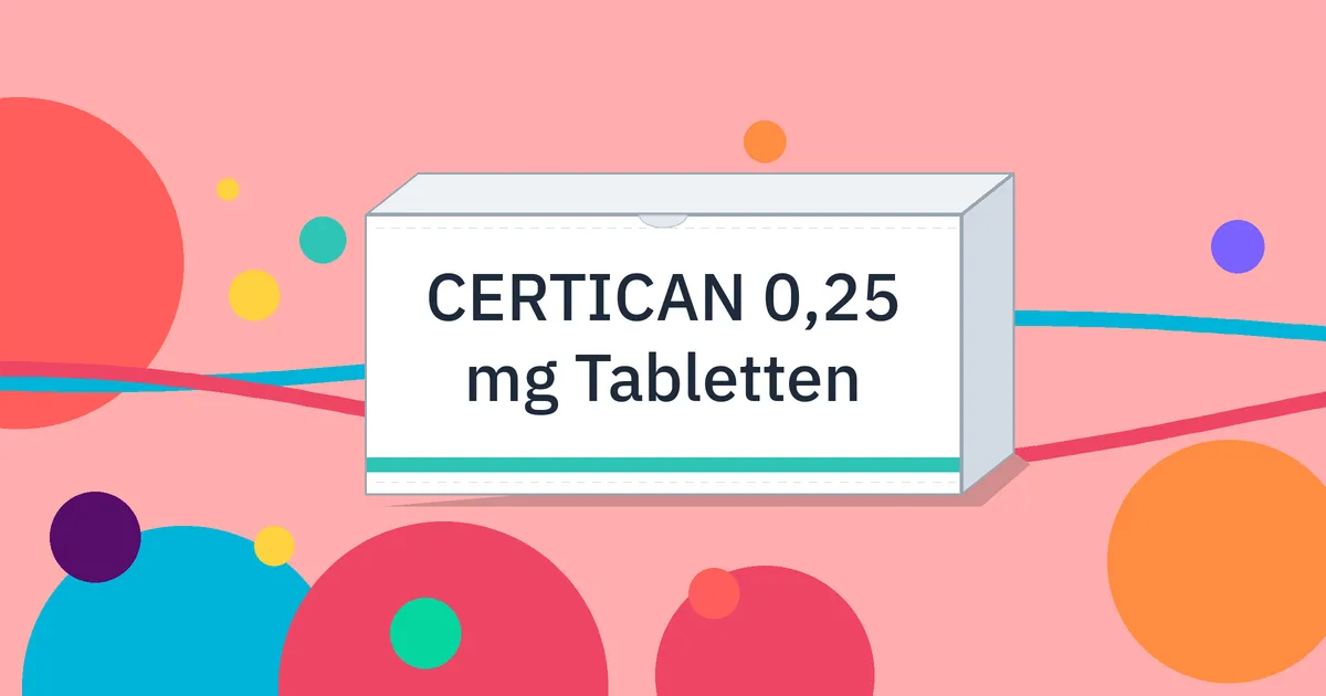 Symbolbild: Packung mit der Aufschrift CERTICAN 0,25 mg Tabletten (PZN 10394543) – Verfügbarkeit und Bezug in Apotheken in Frankfurt am Main