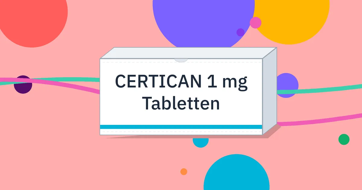 Symbolbild: Packung mit der Aufschrift CERTICAN 1 mg Tabletten (PZN 15656189) – Verfügbarkeit und Bezug in Apotheken in Frankfurt am Main