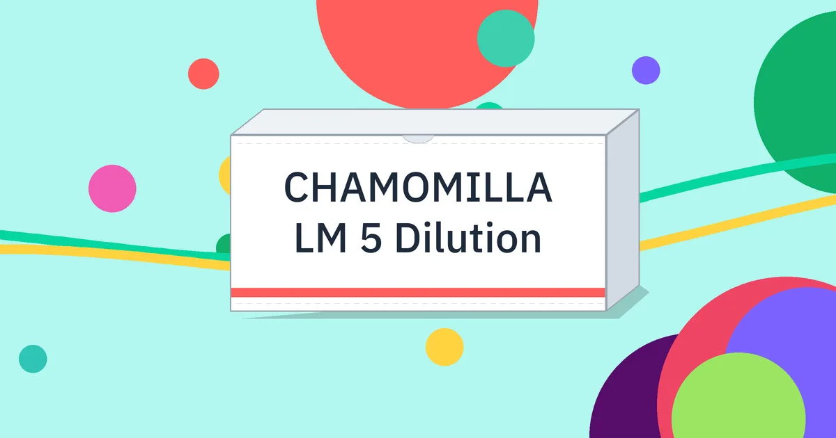 Symbolbild: Packung mit der Aufschrift CHAMOMILLA LM 5 Dilution (PZN 12812453) – Verfügbarkeit und Bezug in Apotheken in Frankfurt am Main