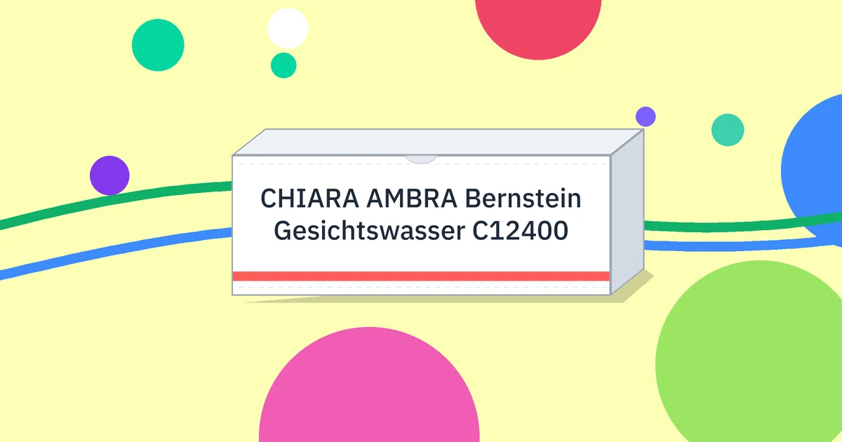 Symbolbild: Packung mit der Aufschrift CHIARA AMBRA Bernstein Gesichtswasser C12400 (PZN 07402693) – Verfügbarkeit und Bezug in Apotheken in Frankfurt am Main