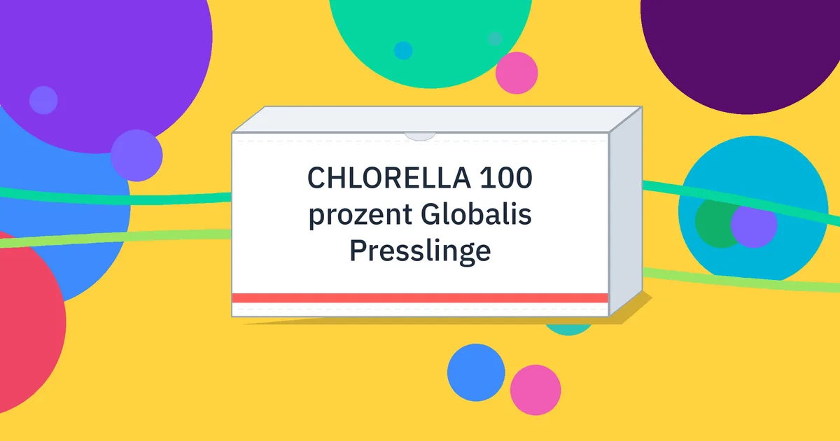 Symbolbild: Packung mit der Aufschrift CHLORELLA 100 prozent Globalis Presslinge (PZN 07028295) – Verfügbarkeit und Bezug in Apotheken in Frankfurt am Main
