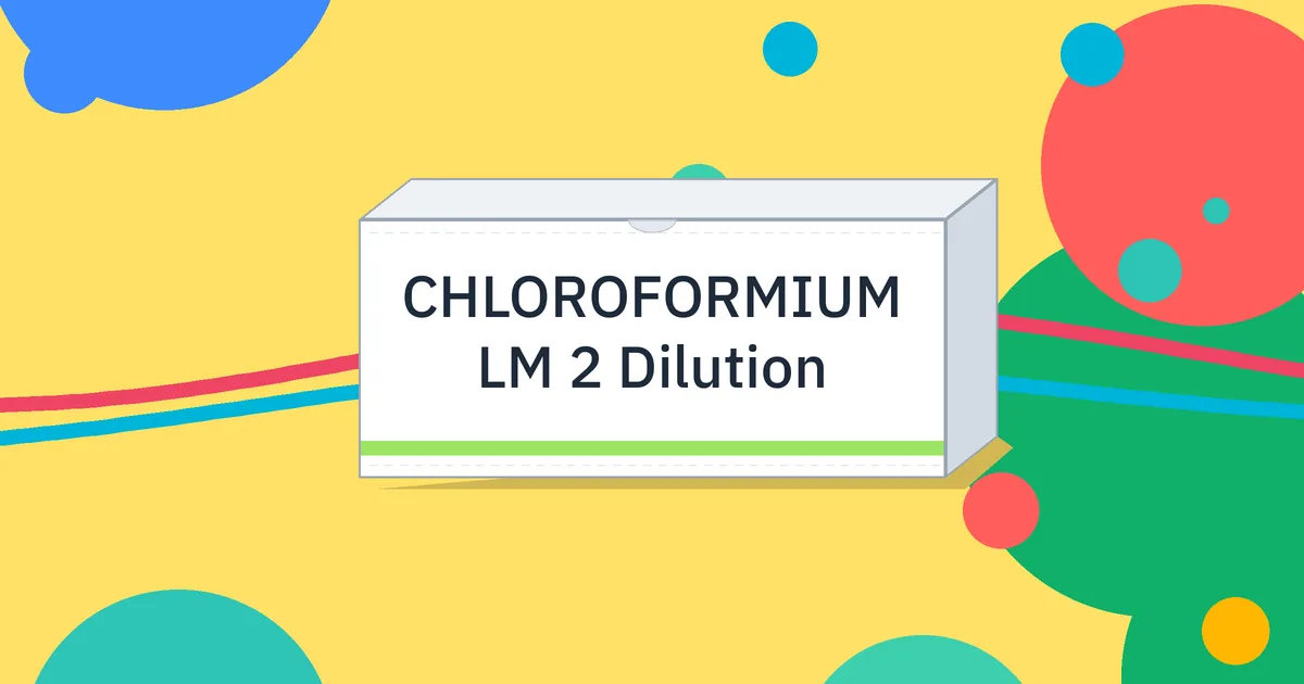 Symbolbild: Packung mit der Aufschrift CHLOROFORMIUM LM 2 Dilution (PZN 13444431) – Verfügbarkeit und Bezug in Apotheken in Frankfurt am Main